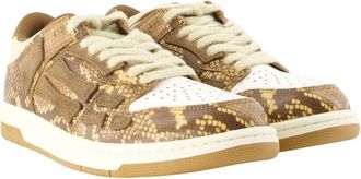Amiri Python-Printed Calfskin Sneakers - Brown