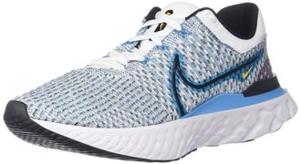 Nike Nike Herren React Infinity Run FK 3 Sneaker, White Black Blue Orbit Chlorine Blue, 41 EU