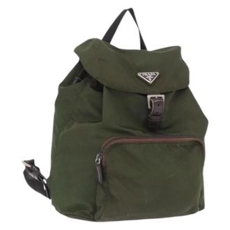 Prada Sac &agrave; dos vintage doccasion - Femme - Pre-owned - Vert - Taille: ONE Size