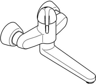 GROHE Euroeco Special Einhand-Sicherheitsmisch-Waschtischbatterie, Ausladung 256mm, Hebel170mm, Chrom, Wandmontage