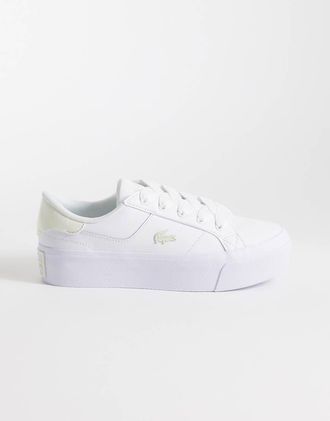 Lacoste Ziane Plateau-Sneaker in Wei&szlig; und Cremewei&szlig;