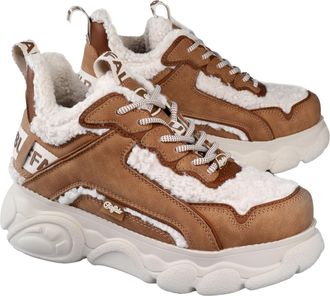 Buffalo Damen Schuhe Schnürschuh Plateau Sneaker CLD Chai Warm, Farbe:Braun, Schuhgröße:EUR 41, Artikel:1636023-beige/Brown