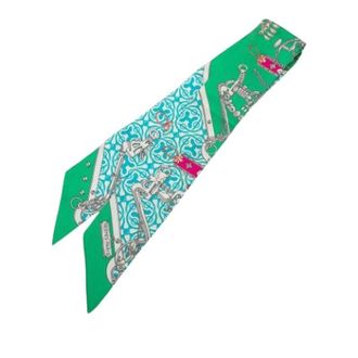 Herm&egrave;s Twilly Foulard Pre-owned - Femme - Pre-owned - Vert - Taille: ONE Size