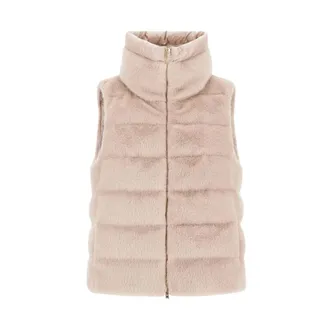Herno Lady Alternative Pelz und Nylon Ultraleichte Weste - - Jackets - Damen - Beige - S