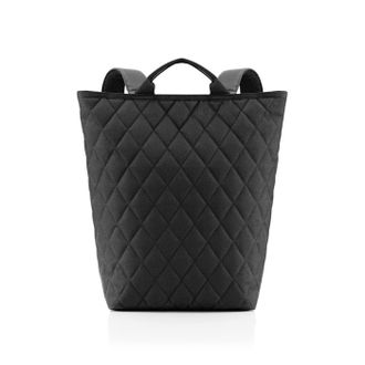 Reisenthel shopper-backpack rhombus black - urbaner und stylischer Rucksack, Laptopfach, modernes Design, Couleur:rhombus black