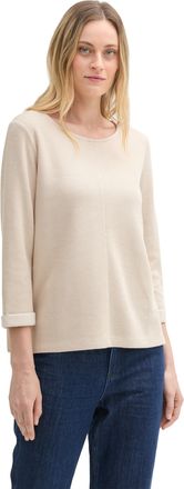 Tom Tailor Damen 1043167 Sweatshirt mit Struktur, 25955-dusty beige Melange, M