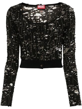 Diesel T-Simonne-Dev Cropped-Top - Schwarz