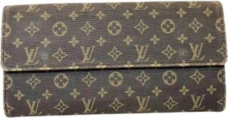 Louis Vuitton Pre-owned Porte Feuille Sarah Monogram Mini Lin Wallet - Femme - Pre-owned - Brun - Taille: ONE Size