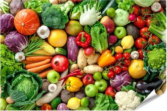 Islandburner XXL Bild Poster Sortiment Frische Fr&uuml;chte Gem&uuml;se Premium Bilder Fotodruck