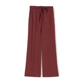 Motivi Palazzo-Hose aus Envers Satin mit Sch&auml;rpe - - Trousers - Damen - Braun - S