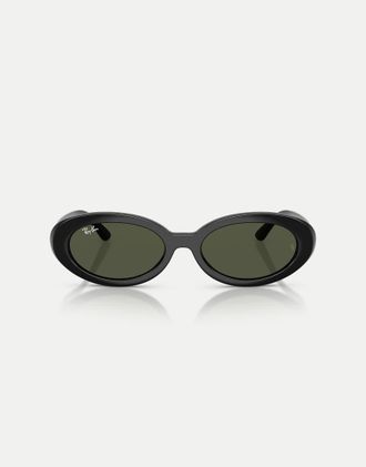 Ray-Ban RB2223 - Lunettes de soleil ovales &agrave; verres verts - Noir