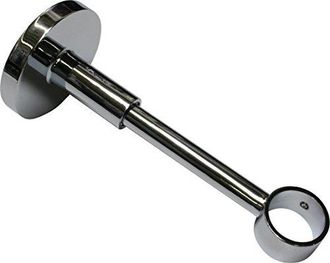 Gardinia Träger mit Metallmontageplatte für Gardinenstangen, 1-läufig, Geschlossen, Alle Montage-Teile inklusive, Serie Chicago, Durchmesser 20 mm, Chrom, 3105