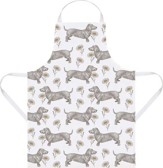 Thornback & Peel Hunde-und Gänseblümchen-Schürze, Baumwolle, Mehrfarbig, 60 x 80 x 3 cm