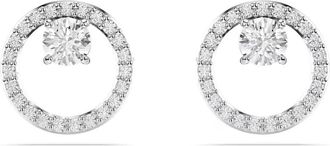 Swarovski Constella Ohrstecker, Rundschliff, Weiß, Rhodiniert