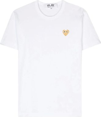 Comme Des Gar&ccedil;ons Homme, Tops, Blanc, Taille: S T-Shirt Tricot Embl&egrave;me Dor&eacute; Gold Emblem