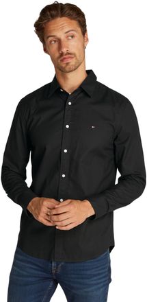 Tommy Hilfiger Herren Hemd Flex Poplin Kent Collar Businesshemd, Schwarz (Black), 3XL
