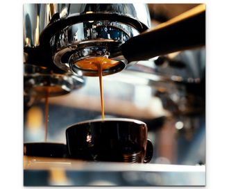 Paul Sinus Art Leinwandbilder | Bilder Leinwand 60x60cm professionelle Kaffeemaschine beim Br&uuml;hen