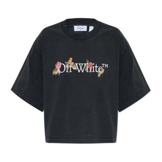 Off-white T-Shirt mit Logo - - Tops - Damen - Grau - L