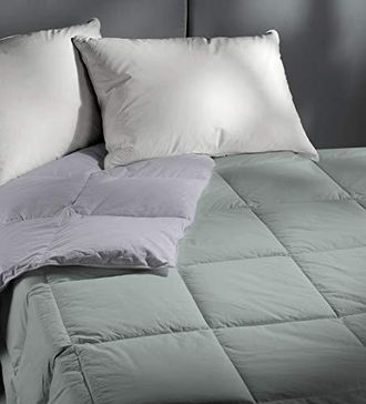 Italian Bed Linen Romantische doubleface Sommersteppdecke, Grau/Silber, Mikrofaser, Einzelne