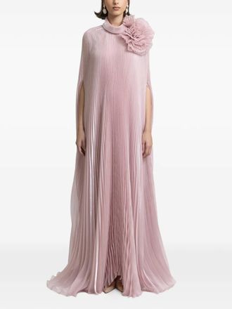 Gemy Maalouf draped flower maxi dress - Rose