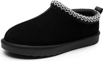 Dream Pairs Damen Gemütliche Hausschuhe Echtes Wildleder Innen Außen Flauschige Home Bequeme Winter Schlupfschuhe Süß Warm Memory Foam Flauschige Schuhe FuzzyEasy