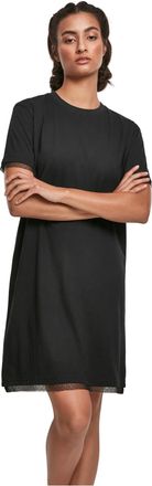 Urban Classics Damen Ladies Boxy Lace Hem Tee Dress Kleid, Schwarz, 3XL Gro e Gr en EU