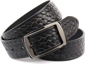 Anthoni Crown Herren Ledergürtel Gürtel, Schwarz, 110