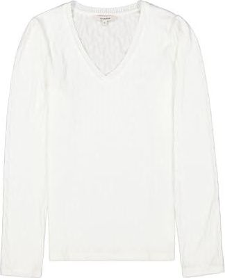 Garcia T- Shirt à Manches Longues, Blanc cassé, L Femme