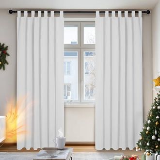 Deconovo Rideaux Occultants Isolant Thermique Anti Froid, Rideaux pour Salon et Chambre, Design Moderne à Pattes, 140x280 CM (Largeur x Hauteur), Gris Perle, 2