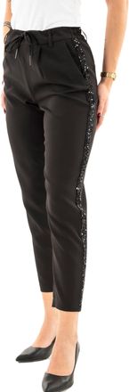 Only Hose Poptrash-Fransa, Schwarz mit Pailletten, Schwarz, 36W x 32L