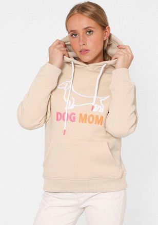 Zwillingsherz Hoodie Dog Mom mit gesticktem Hundemotiv und Fronttasche