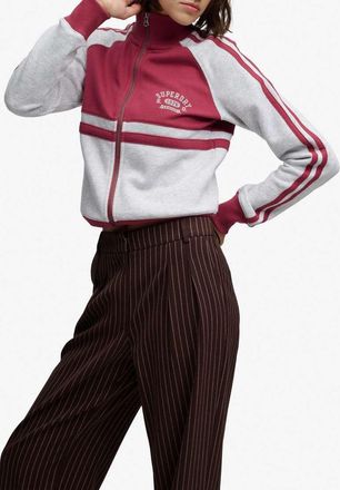 Superdry Hose mit mittlerer Leibh&ouml;he und braunem Nadelstreifen