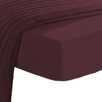 Pizuna 600 Fadenzahl Baumwolle spannbettlaken 90x200-100x200 cm Dunkelviolett, 100% Langstapelige Spannbetttuch, Weiche Mako Satin-Webart passt bis zu 40cm M
