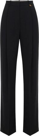 Elisabetta Franchi Femme, Pantalons, Noir, Taille: 38 FR Logo Plaque Pantalons