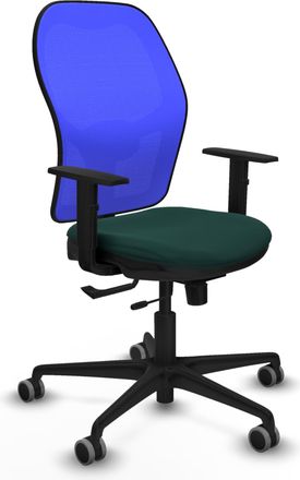 Piqueras y Crespo Drehbarer Schreibtischstuhl ohne Rollen, 1D-Arme, h&ouml;henverstellbare Lendenwirbelst&uuml;tze, ausgestattet mit Syncro/Traslack und injiziertem Schaumstoff, 