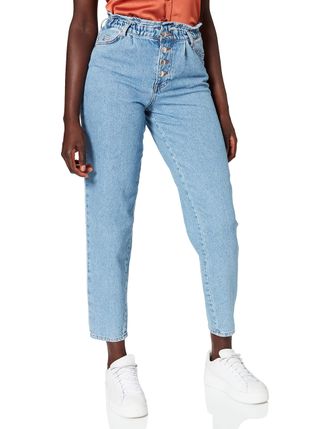 Only Damen Onlcuba Life Hw Slouchy Ca Lbdnm JNS Dot Jeans, Light Blue Denim, XL EU