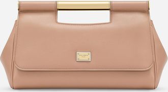 Dolce & Gabbana Henkeltasche Sicily Clutch Mittelgroß - Frau Handtaschen Beige Leder Onesize