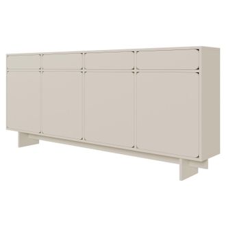 Selsey Kommode Aufbewahrungsschrank 4 T&uuml;ren 4 Schubladen 200 cm Schrank Schubladenschrank Push to Open Graubeige Wuwu