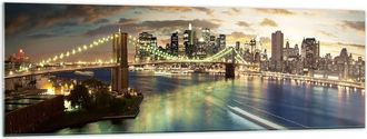 Arttor Panorama Bilder auf Glas 160x50cm Glasbild Amerika Architektur New York Groß XXL Wanddeko Bild im Glas Schlafzimmer Küche Wandbilder Dekoration Wohnzi