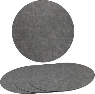 Angoily 4 STK. Hitzebest&auml;ndige PVC Tischsets Rutschfester Unterseite Schutzpads f&uuml;r Esstisch und Kaffeetisch Abwaschbare Platzdeckchen in Elegantem Dunkelgrau