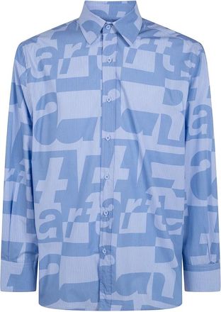 Arte Homme, Chemises, Bleu, Taille: L Allover Shirt