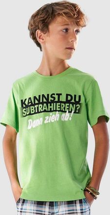 Kidsworld T-Shirt KANNST DU SUBTRAHIEREN? Kurzarm, mit trendigem Druck, tiefer Rundhals, aus Baumwolle