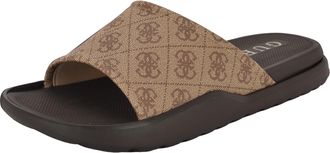 Guess Herren Magaria Schiebe-Sandalen, Light Brown Logo Multi 230, 39 EU