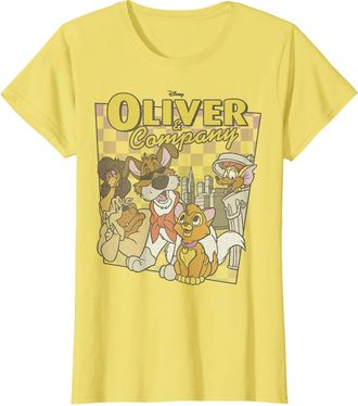 Disney Oliver & Company Checkerboard Poster T-Shirt