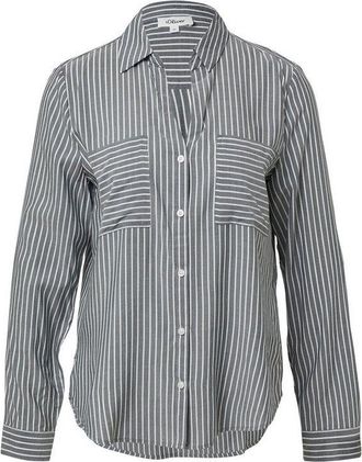 s.Oliver Langarmbluse Bluse Streifenbluse mit aufgesetzten Taschen im Regular-Fit