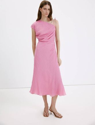 Mango Asymmetrisches Kleid mit Schleifendetail rosa - Damen - XS - MANGO