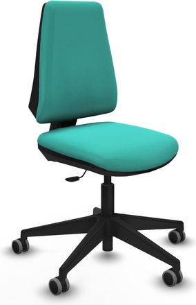 Piqueras y Crespo Elche Schreibtischstuhl, T&uuml;rkis, ohne Armlehnen, ausgestattet mit Permanentkontakt und Schneideschaum, 65 mm Rollen, Parkett, T&uuml;rkis