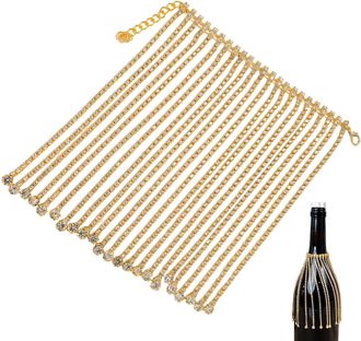 Generico F&uuml;r Flaschen - Stylish Durable Stylish Premium Elegant, Elegant, Elegant, Wein mit glitzernden Steinen, gl&auml;nzende und verstellbare Dekoration, vielsei