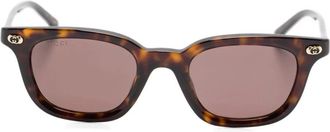 Gucci Sonnenbrille mit GG - Braun