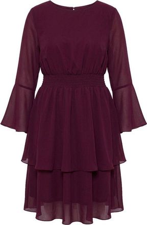 Miamoda Midikleid Chiffonkleid A-Linie Midil&auml;nge Volants